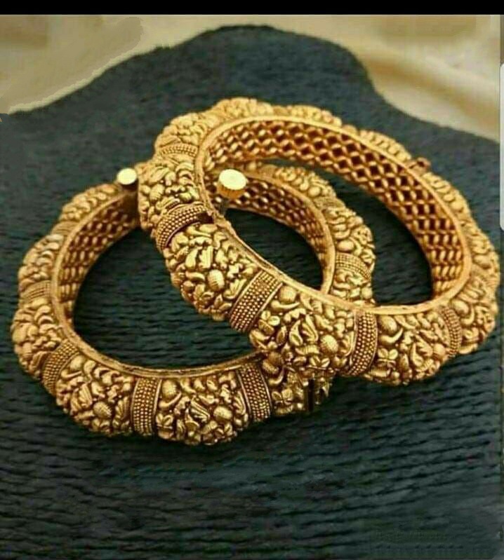 Golden kada bangles designs