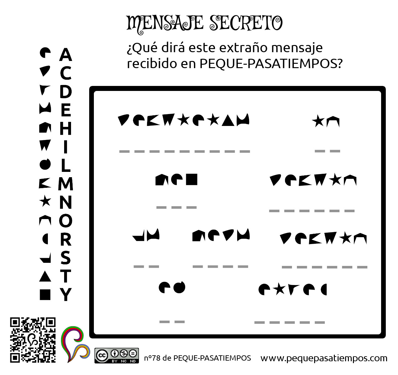 Peque-pasatiempos: Mensajes Secretos