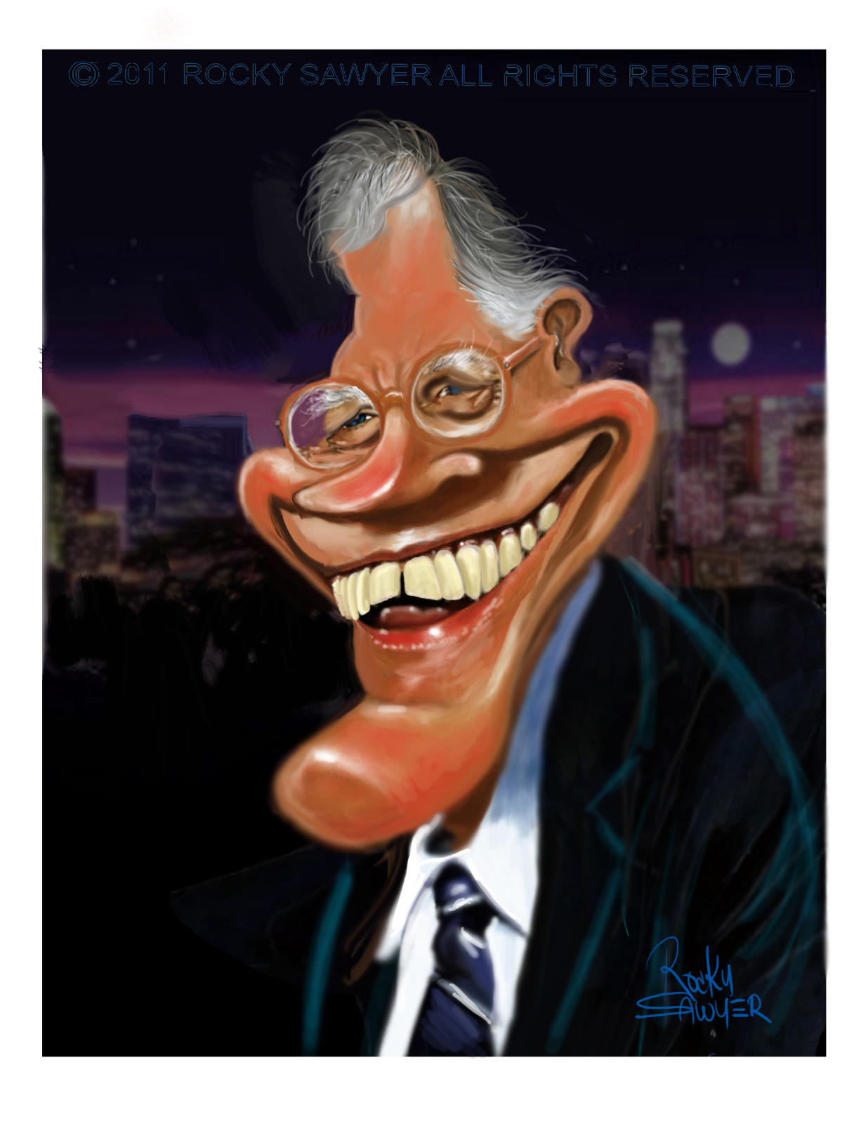 Sawyer Illustration Inc. caricature and cartoon art studio: David Letterman