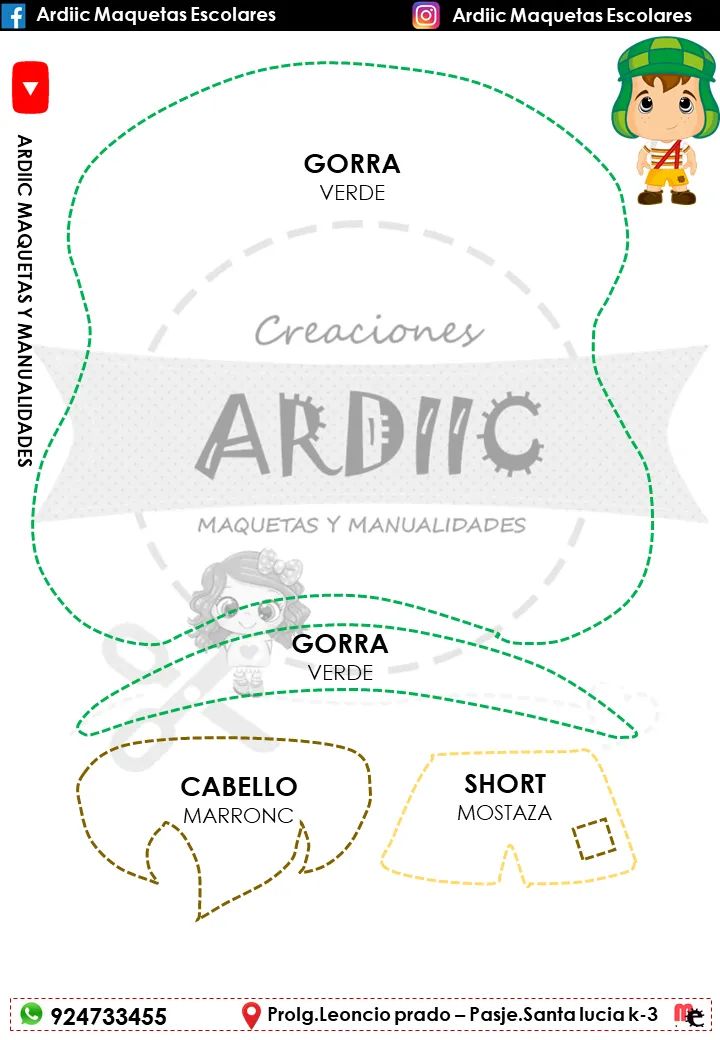 Chaves: Molde gratuito - Ver e Fazer