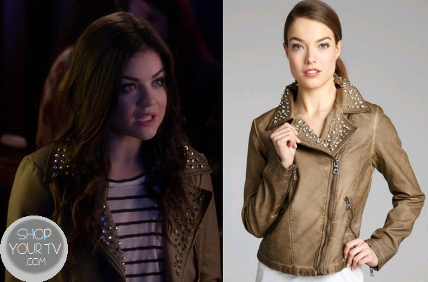 Pretty Little Liars: Season 4 Episode 6 Aria's Tan Studded Jacket ...