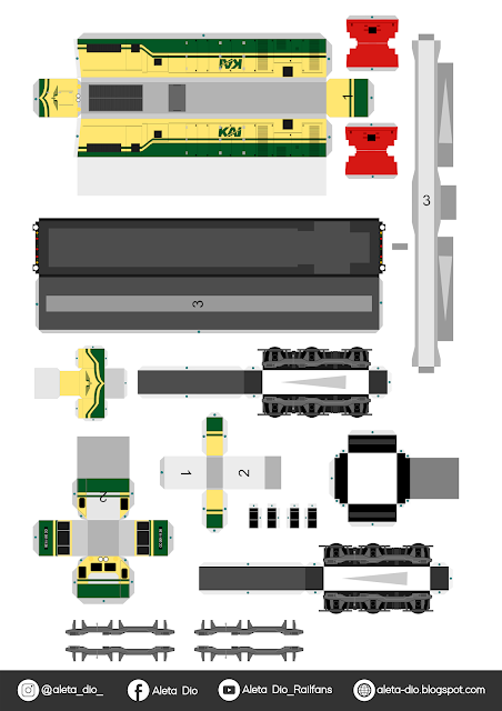 Aleta-Dio: (Papercraft) Pola Kereta Kertas Lokomotif CC 201