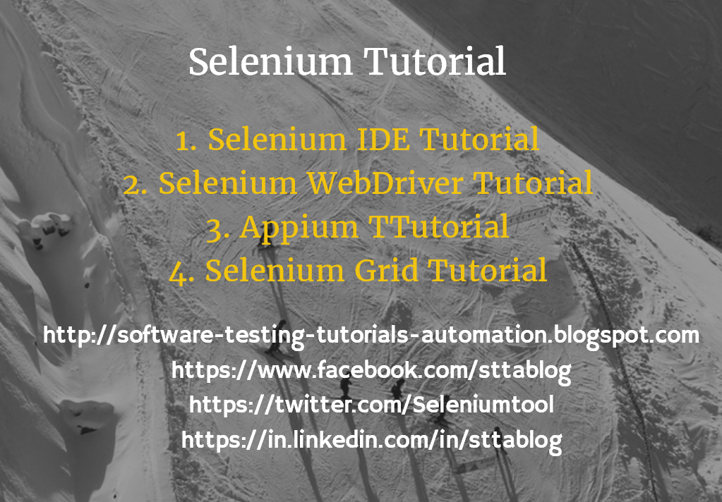 Selenium Tutorial Selenium Tutorial