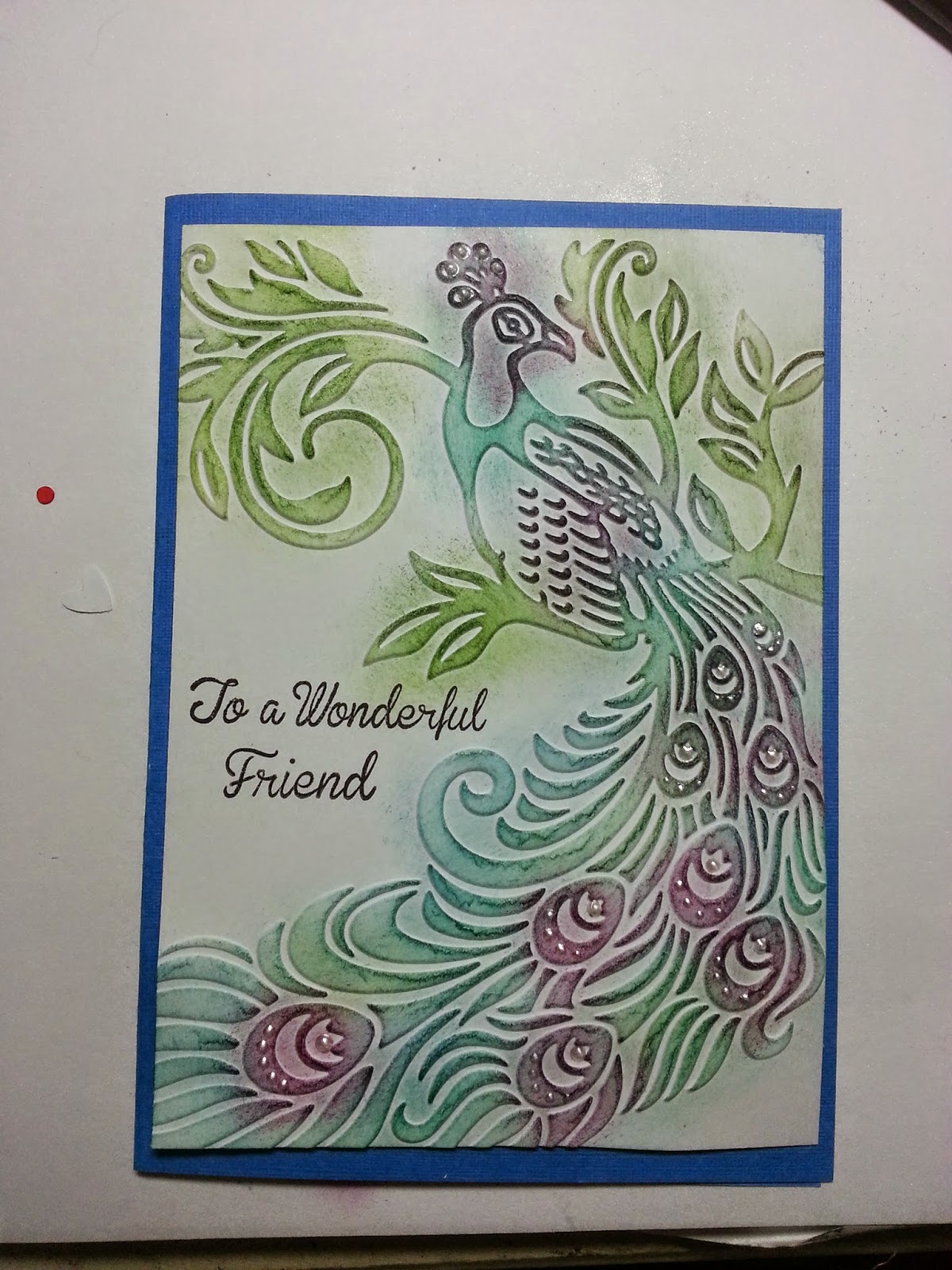 Crafting With Jane: Embossed Peacock Card