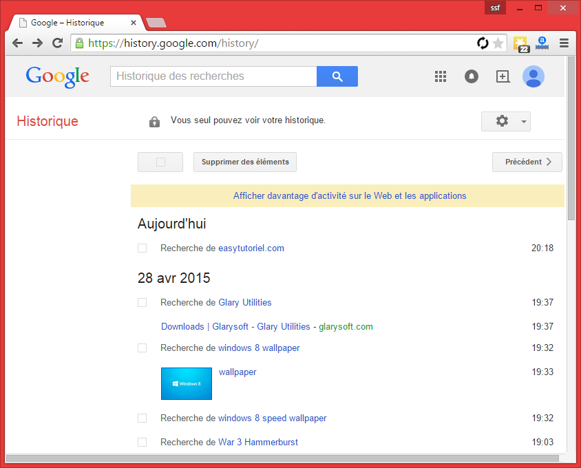 Accéder et supprimer l’historique de vos recherches sur Google! | Get ...