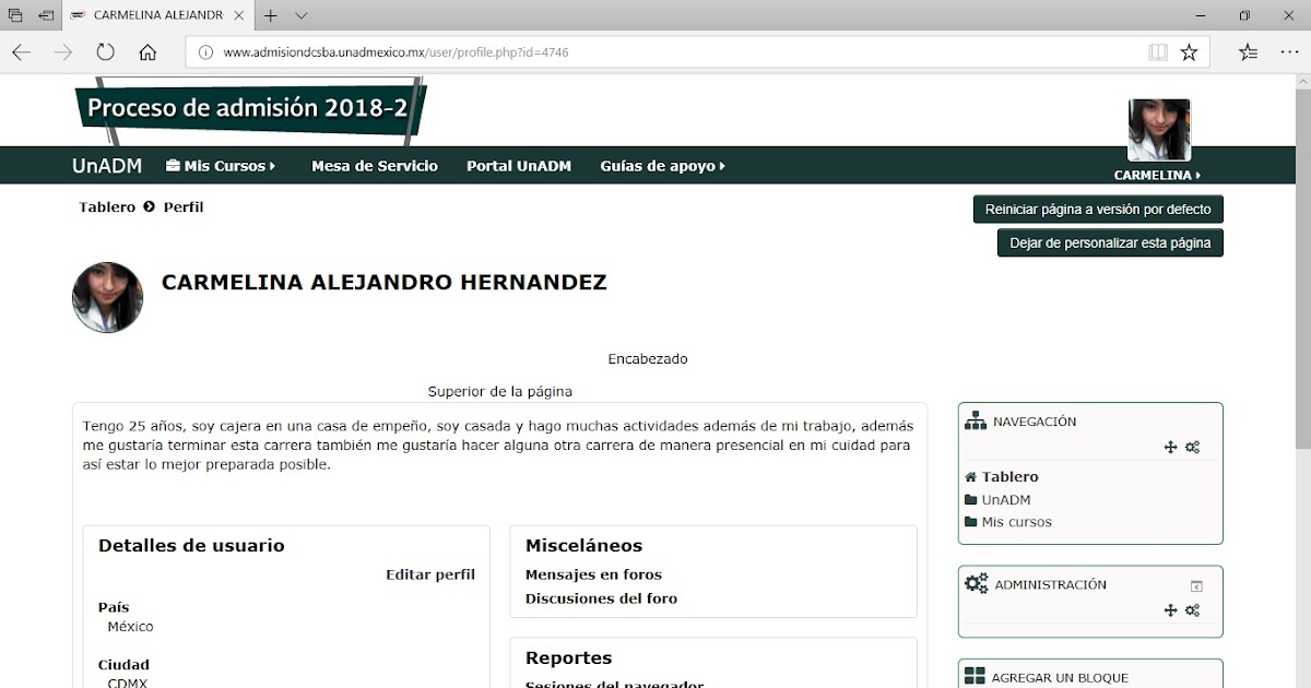 Creacion de mi perfil