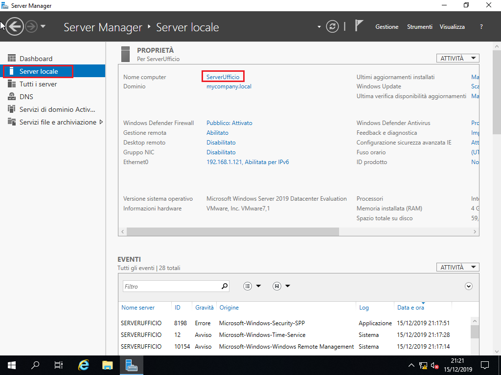 Information Technology: Windows Server 2019: Modificare il nome del ...