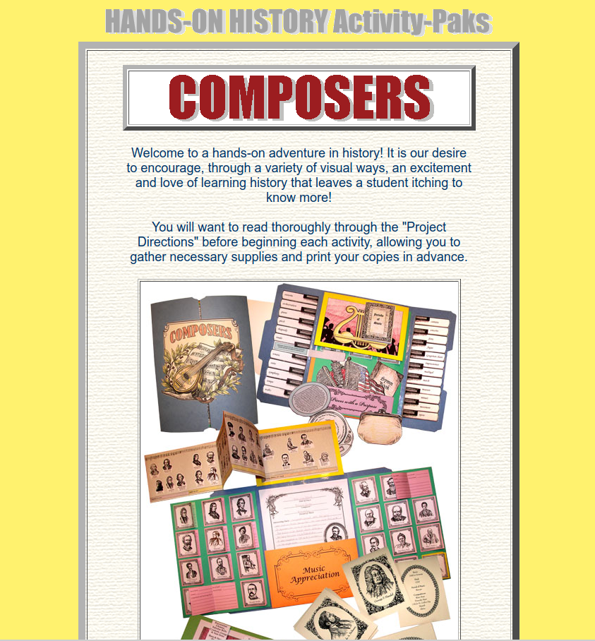Cummins Life: Home School in the Woods Composers Activity-Pak Review