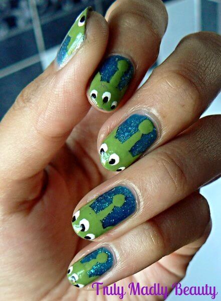 Truly Madly Beauty: NOTD - Cute Disney Alien Nails!