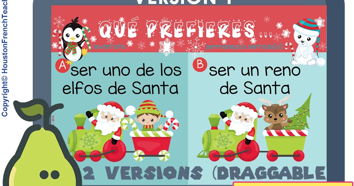 Qué prefieres Navidad Digital/Virtual SPANISH Christmas (Google Slides ...