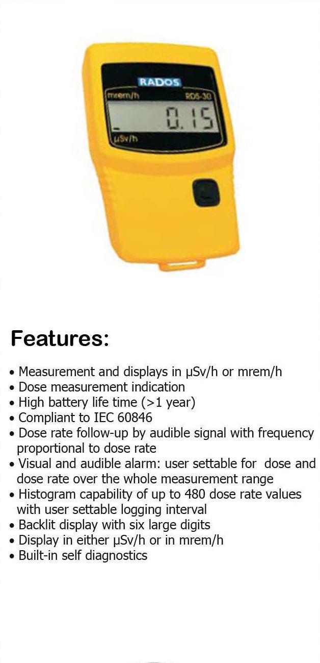 RDS-30 Rem/ Sieverts Dose Rate Survey Meter ~ Kashelara