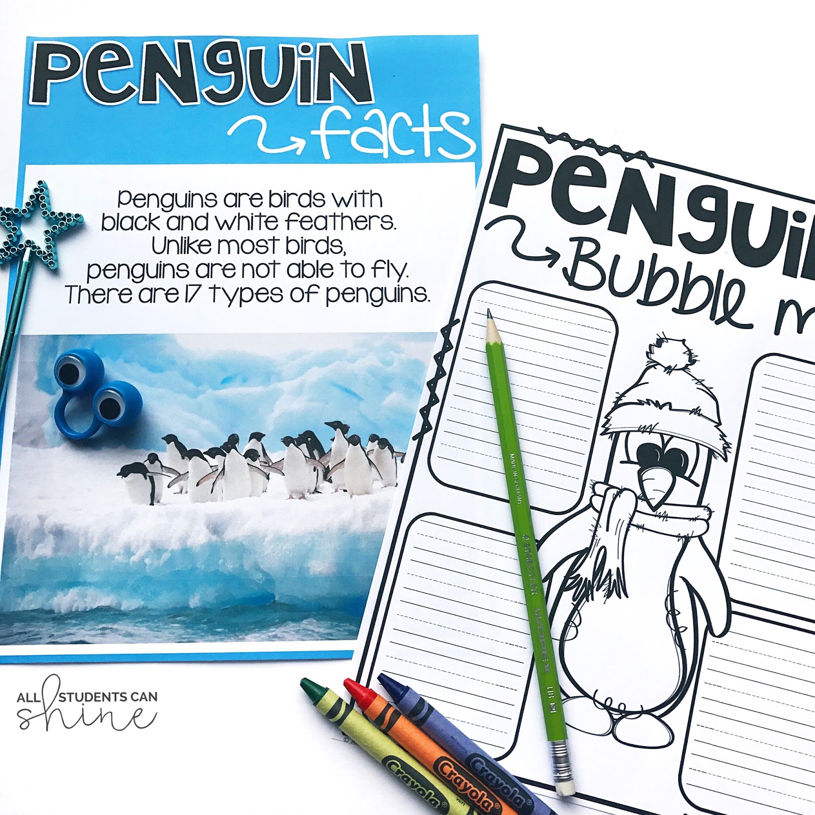 Penguins Art Project & Unit - All Students Can Shine