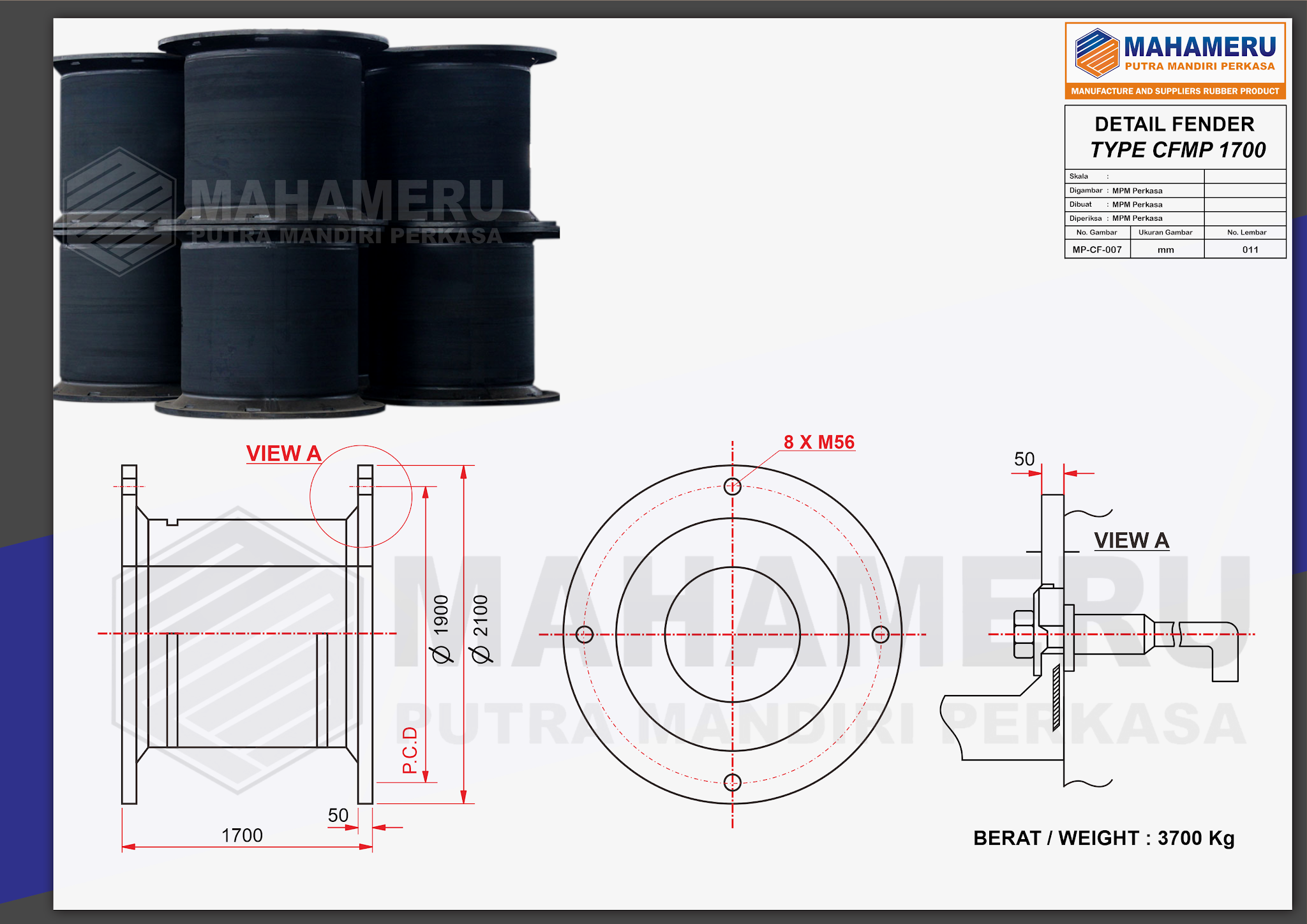 Rubber Fender tipe Cell - Rubber Fender Cell - Karet Fender Cell