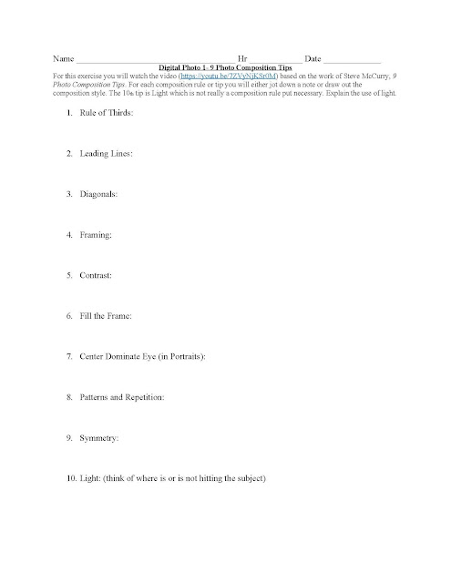Skyline High School Digital Photography I: 9 Composition Tips