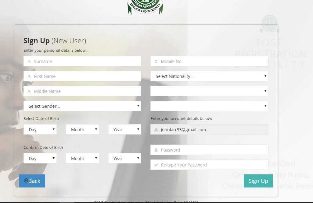 How to create JAMB profile for direct entry - AmanaGurus Gidan fina ...