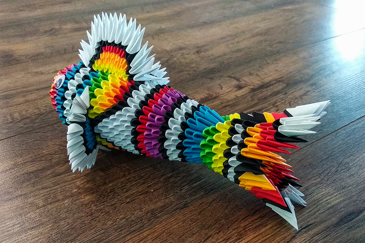 Origami 3d - mikaglo: 729. Tęczowa rybka z origami / 3d origami rainbow ...