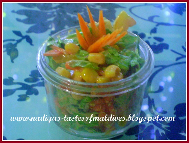 Nadiya's Tastes Of Maldives: 1000 island dressing mix vegetable salad