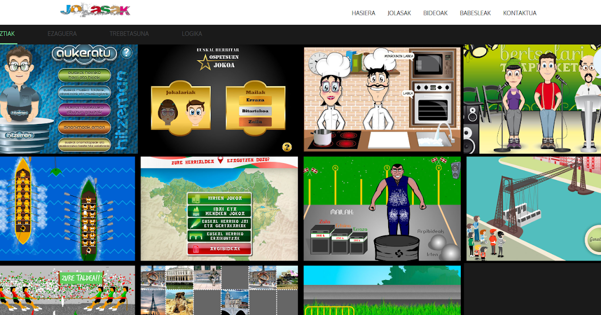LAGUNTZA GELARAKO BALIABIDEAK: ON LINE JOLASAK: EUSKAL HERRIA EZAGUTU