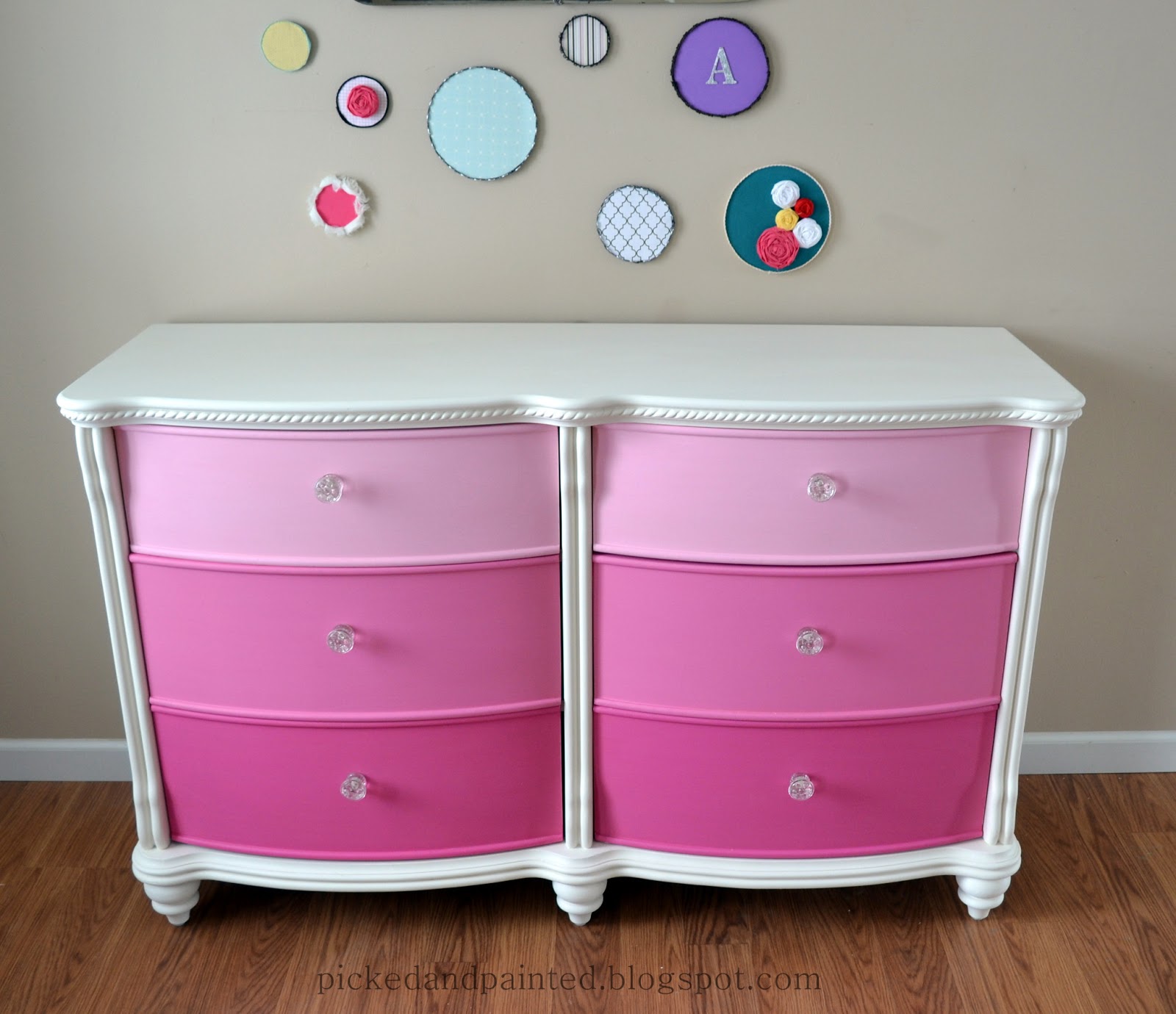 Helen Nichole Designs: Abby's Dresser Makeover & Faux Embroidery Art