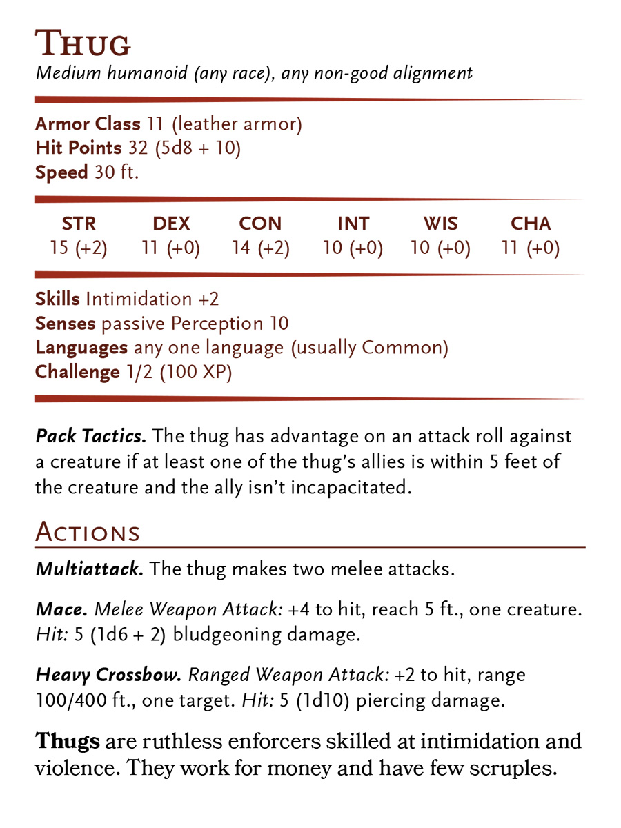 D&D Basic - NPC Gallery: Thug