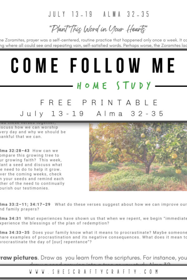She's Crafty: Come Follow Me Home Study Printable July 13-19