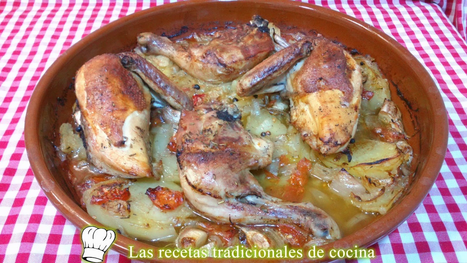 Pollo al horno al estilo de la huerta, receta fácil