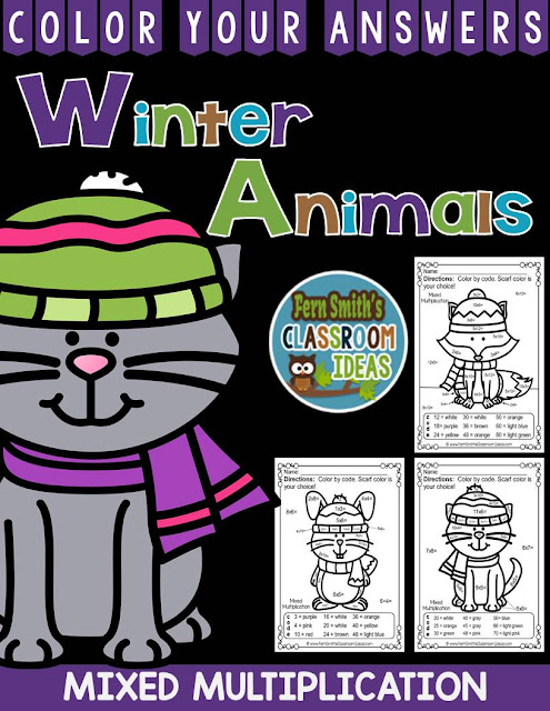 Winter Animals Multiplication Color By Code! - Fern Smith's Classroom ...