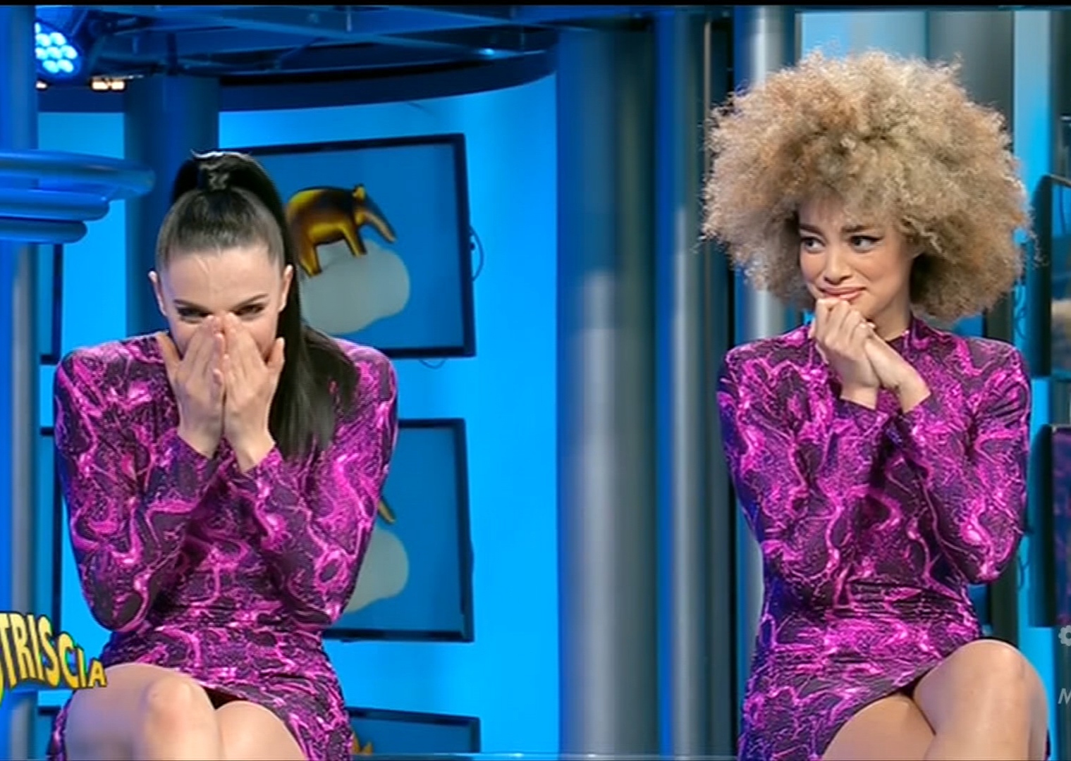 Conduttrici TV : Le Veline Shaila e Mikaela salutano in lacrime ...