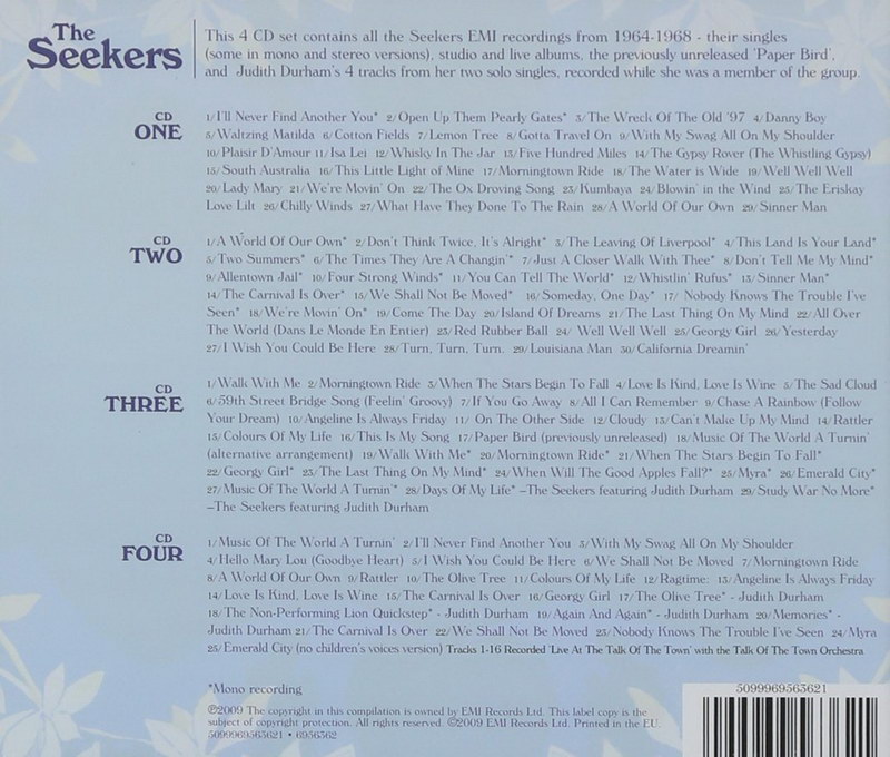 ENTRE MUSICA: THE SEEKERS - All Bound For Morningtown (4 CDs)