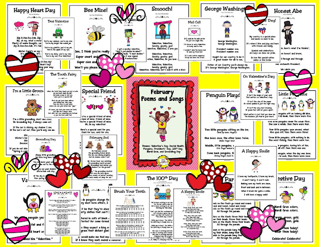 First Grade Bloomabilities: February Songs & Poems and FREEBIES!!!