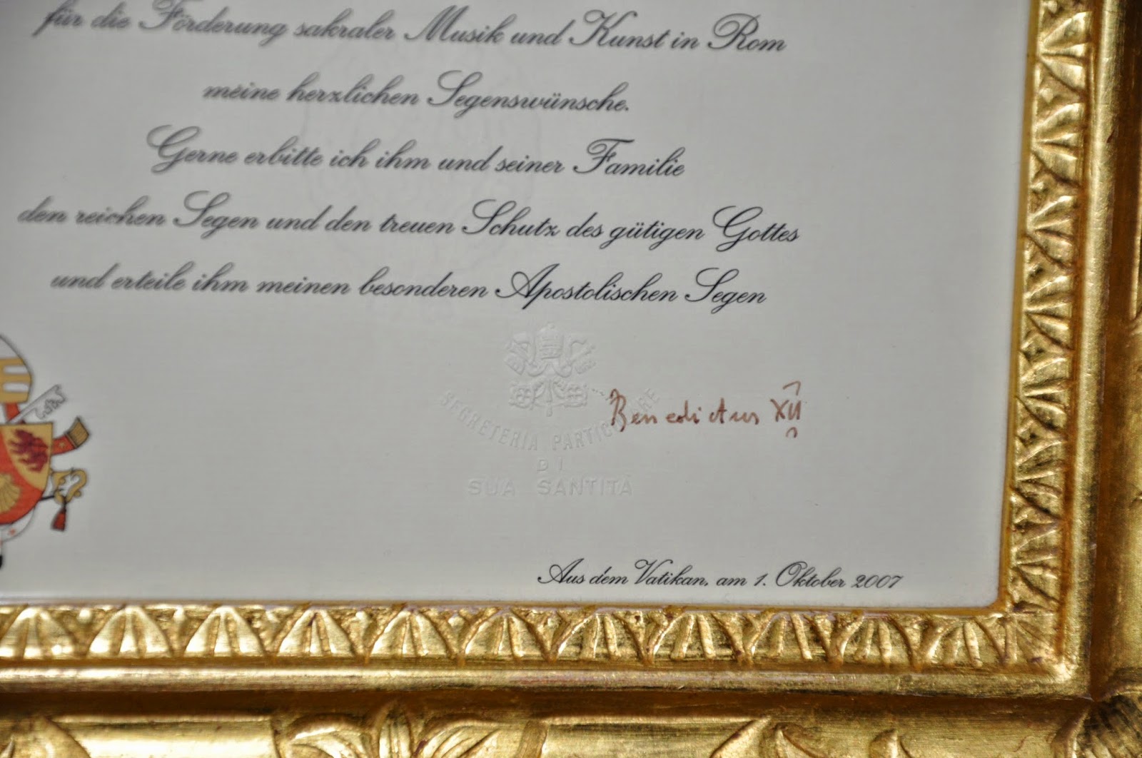 Orbis Catholicus Secundus: Signature of Pope Benedict the Great