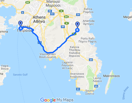 Athens Airport to Piraeus port - athenstoolkit.com