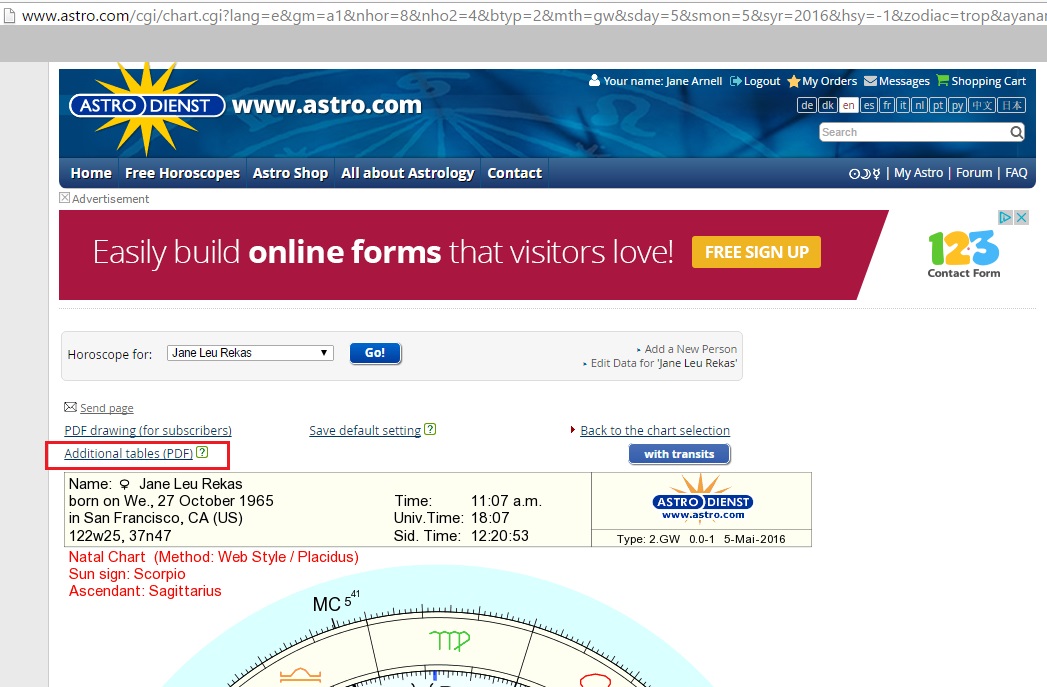 How to get a Natal Chart at Astro.com - Astrological Counsel
