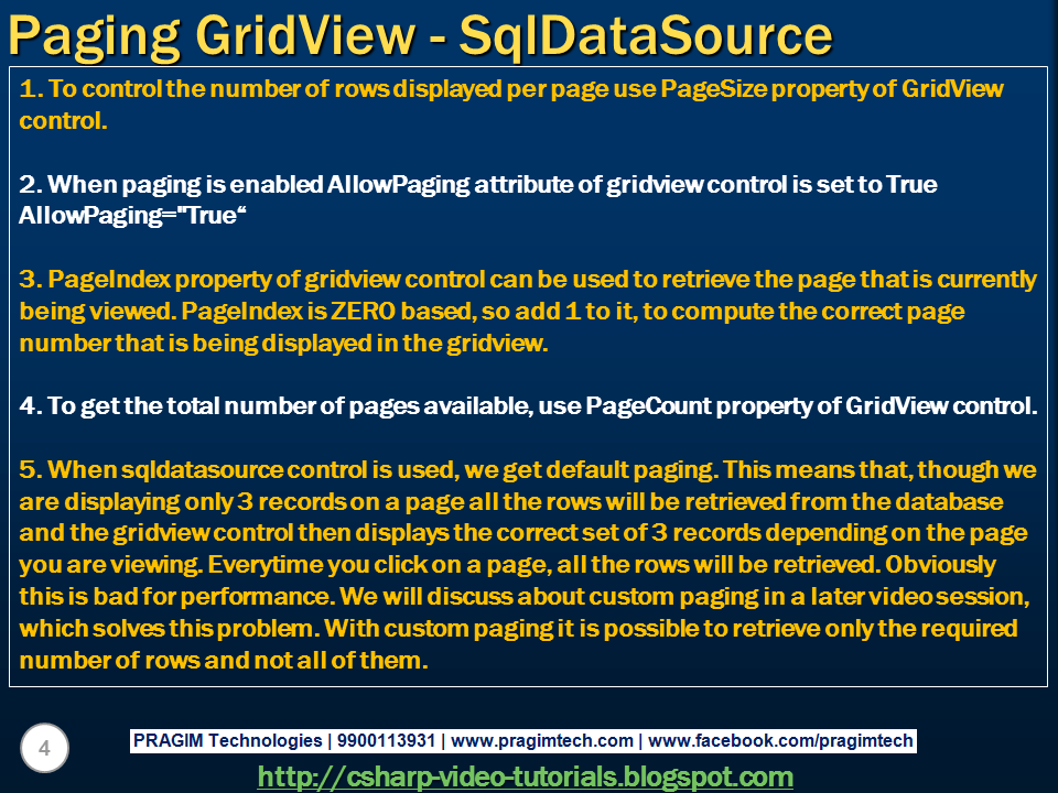 Sql Server Net And C Video Tutorial Part 50 Paging An Gridview That Uses Sql