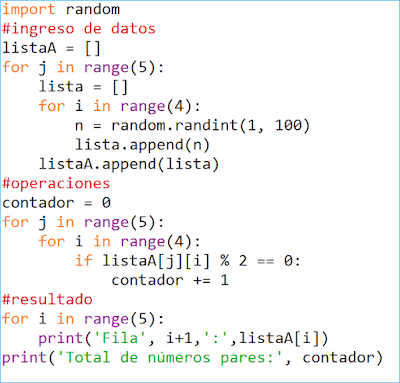 Ejercicios de Python : 2020