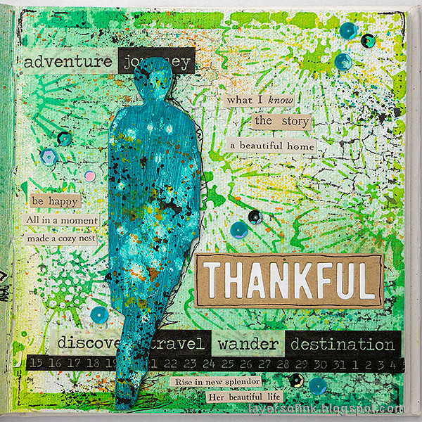 Layers of ink: Thankful Art Journal Page
