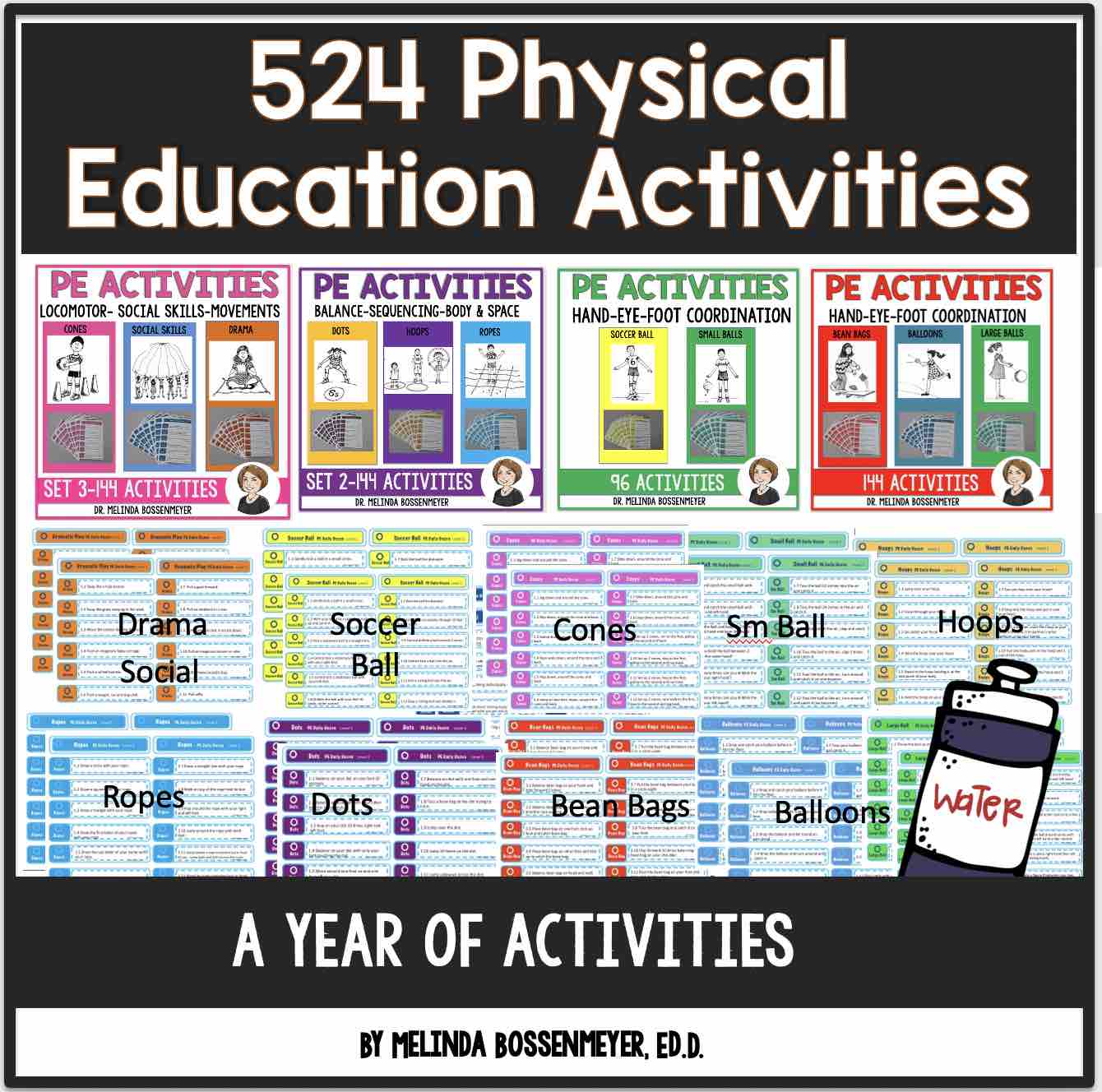 P.E. Activities: 11 Sets 524 Cards | Peaceful Playgrounds | Recess ...