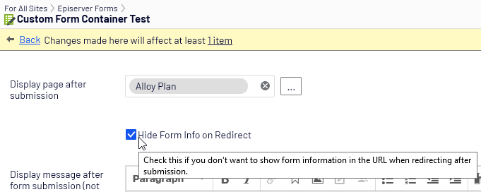 Hide Optimizely Form Info when Redirecting | Inside The Box