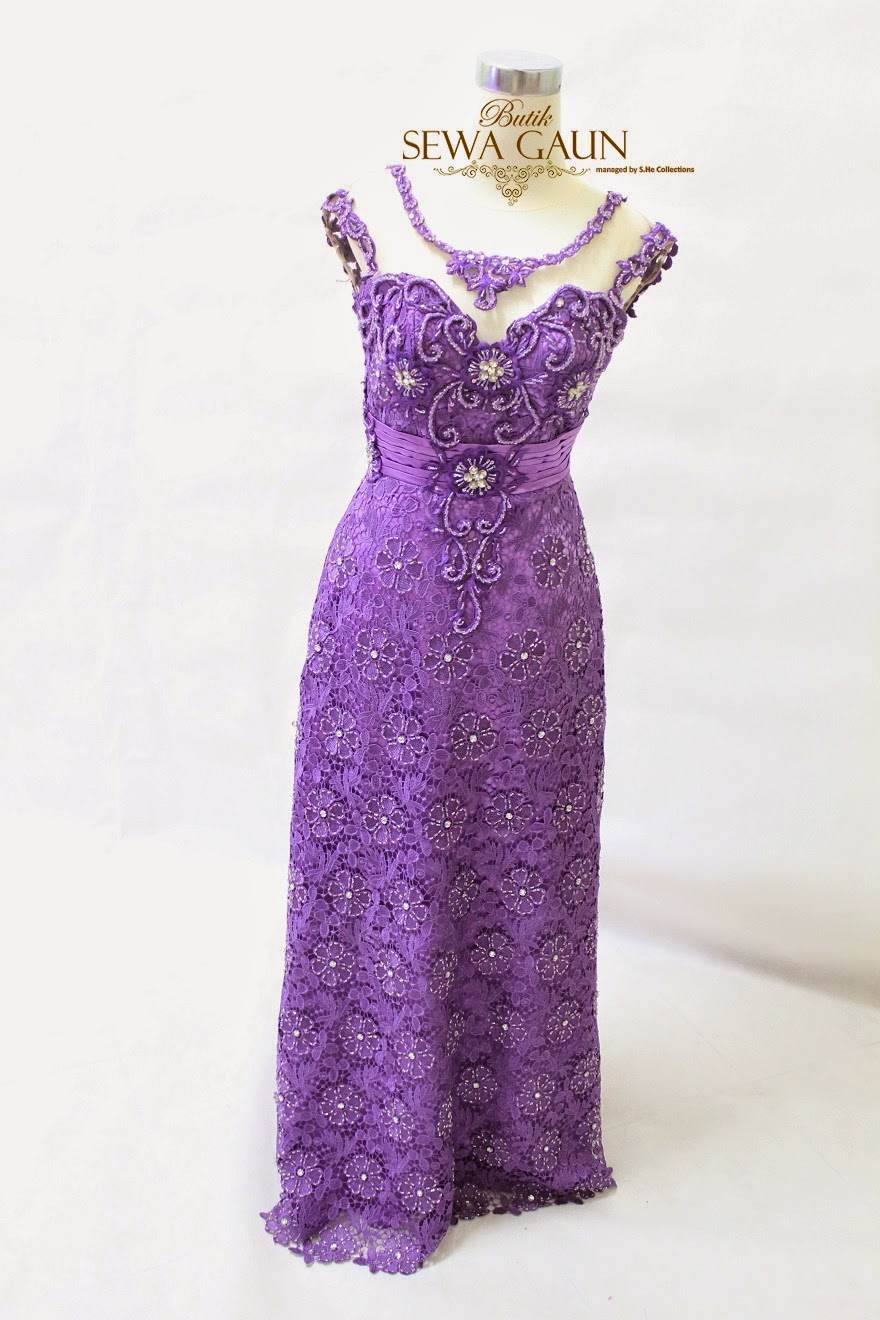 Sewa Gaun Pesta: Gaun Mama Purple ( New Collections)