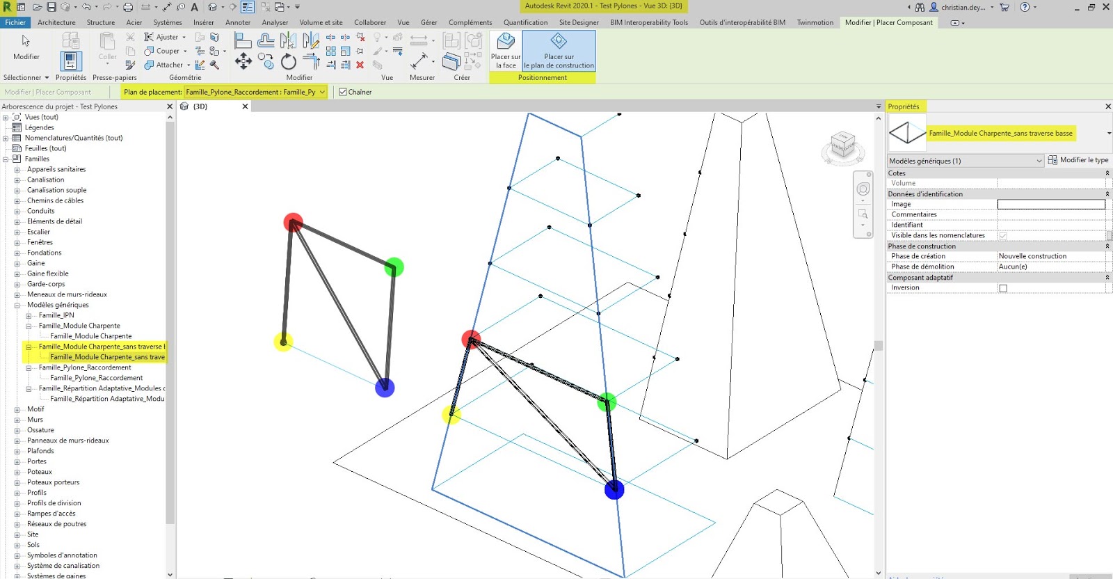 Revit-Mémo: Revit 2020_Pylone_Composants adaptatifs