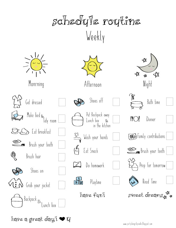 Weekly Daily Routine Schedules For Kids Organizador De Tareas Y Weekly Daily Routine Schedules For Kids Organizador De Tareas Y