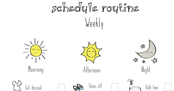 Weekly Daily routine schedules for kids +++ Organizador de tareas y ...