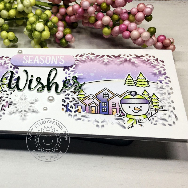 Sunny Studio: Layered Snowflake Frame Cards with Candice and Rachel