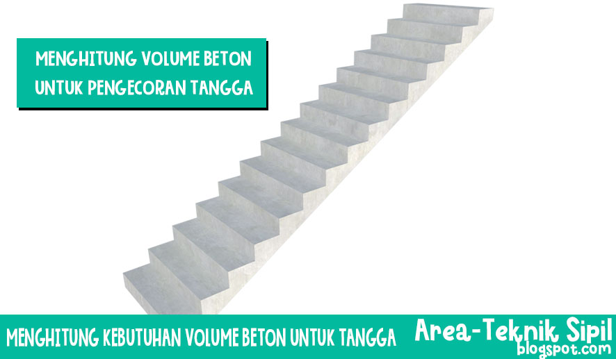Menghitung Kebutuhan Volume Beton untuk Tangga ~ Area TEKNIK SIPIL
