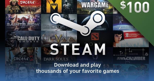 Steam Codes: 100$ Steam Wallet Codes