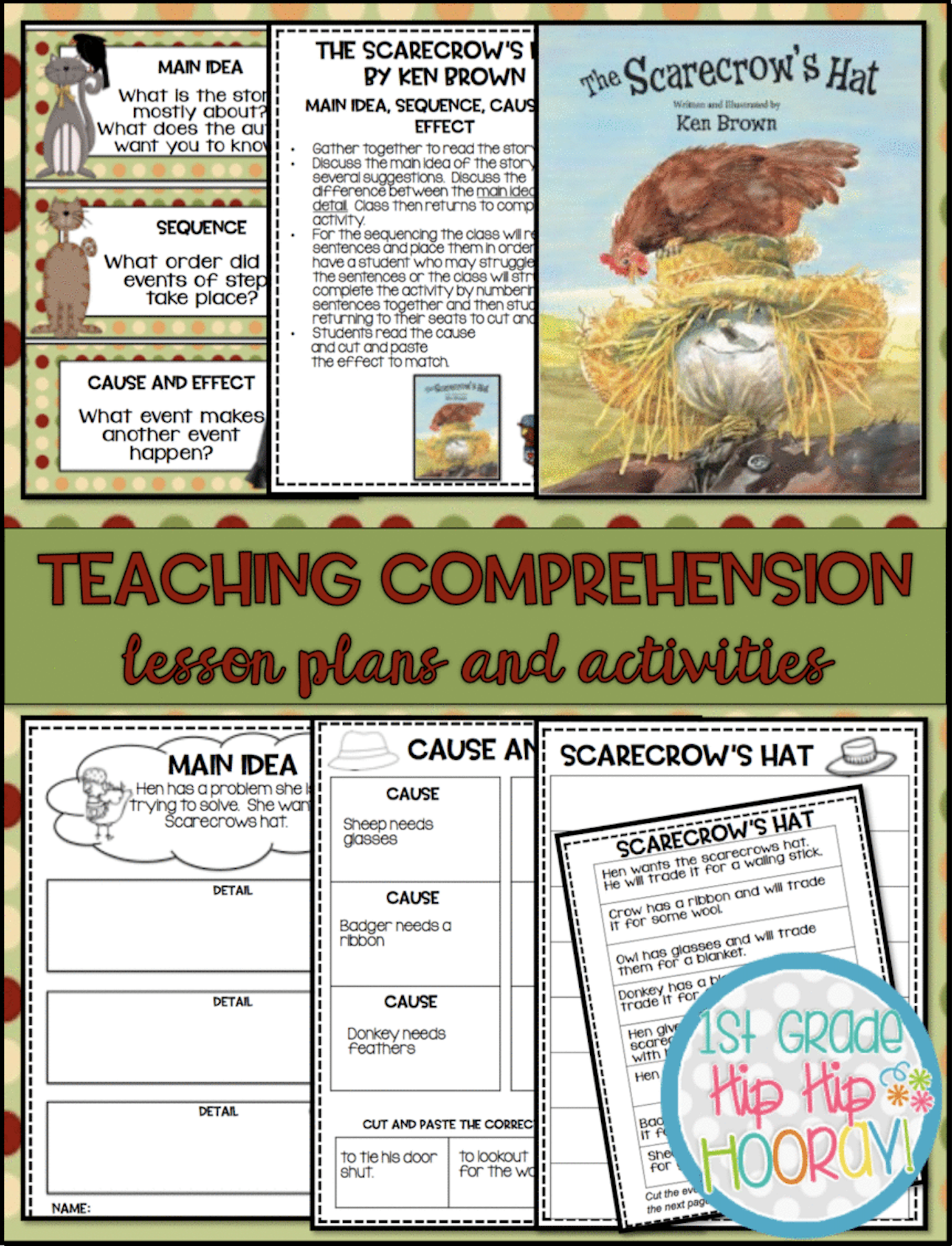 1st Grade Hip Hip Hooray!: Read and Write with a Scarecrow Theme!