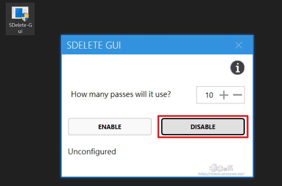SDelete-Gui 安全刪除檔案應用程式，多次覆蓋數據使其無法復原(英文/ 1.3.4版)