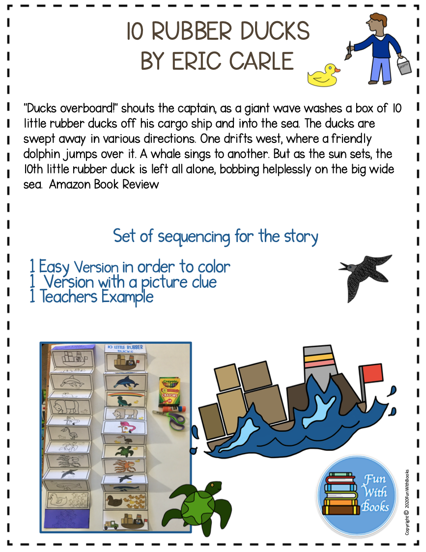 10 RUBBER DUCKS SEQUENCING ~ Book Units by Lynn