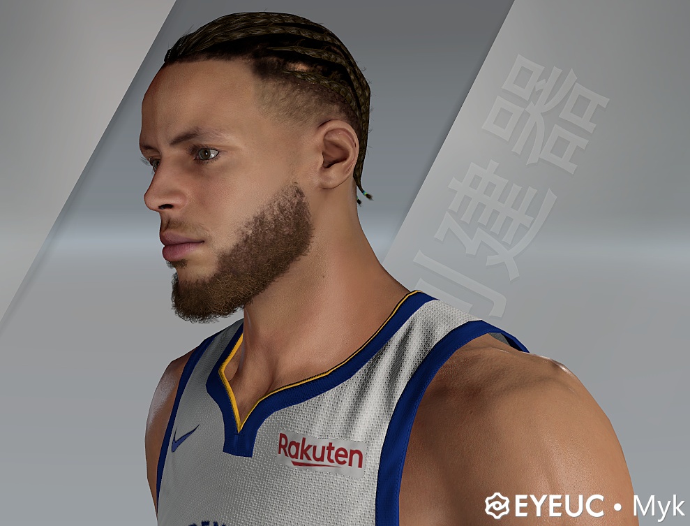 Stephen Curry Cyberface, Hair and Body Model 5 Versions by Myk [FOR 2K21]
