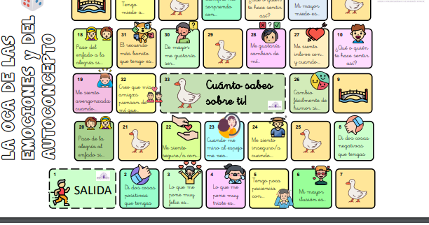 Maestro en Casa.: Superjuego: La oca de las Emociones y el Autoconcepto.